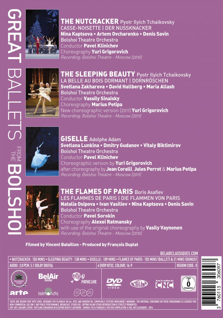 Great Ballets from the Bolshoi (vol. I) [4 DVD & 4 Blu-ray Box-set ...